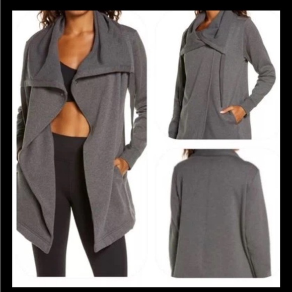 Zella | Sweaters | Zella Amazing Cozy Wrap Jacket Womens Small Gray ...